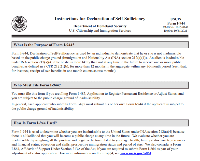 Should I File The I 944 Form For My Green Card Application Should I File The I 944 Form For My Green Card Application